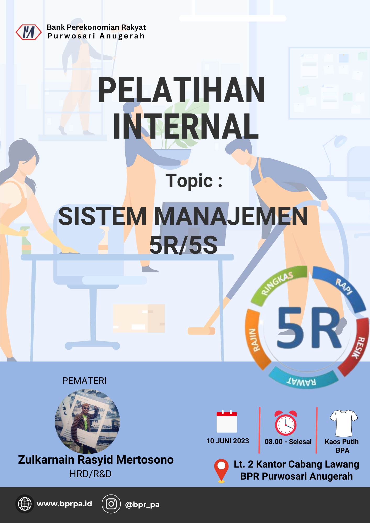 Purwosari Anugerah - Pelatihan Internal Sistem Manajemen 5R/5S 2023 | BPA